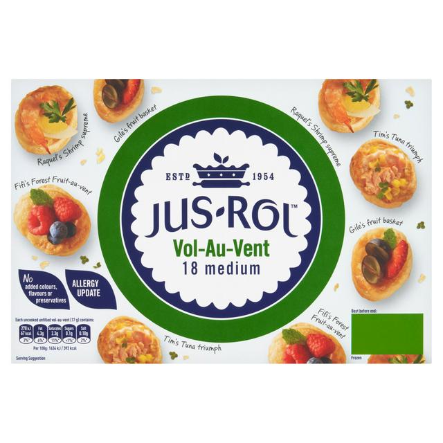Jus-Rol Medium Vol Au Vent Pastry x18 313g - Trygg Mat